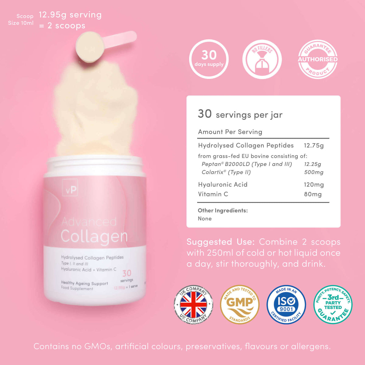 Advanced Collagen｜Kollagen, hýalúrónsýra, C vítamín